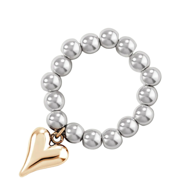 Elastic Beaded Heart Ring – noideaworld.com